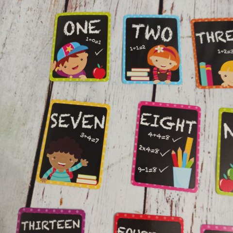 Numbers CARDS liczenie od 1 do 26 po angielsku NOWE > Edu Pszczółka